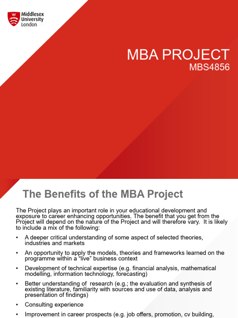 MBA Project Guidelines and Benefits | PDF | Methodology | Theory