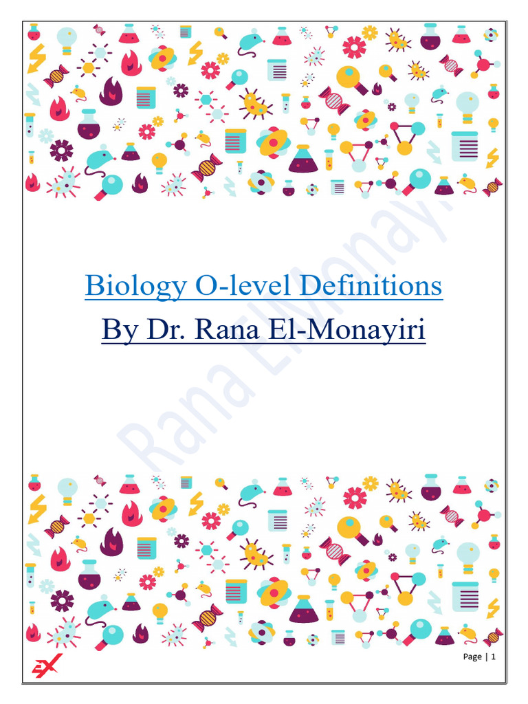 Biology Definitions for GCSE Students | PDF | Dominance (Genetics) | Allele