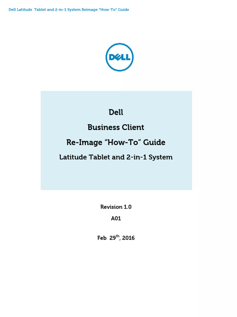 Dell Latitude Reimage Guide | PDF