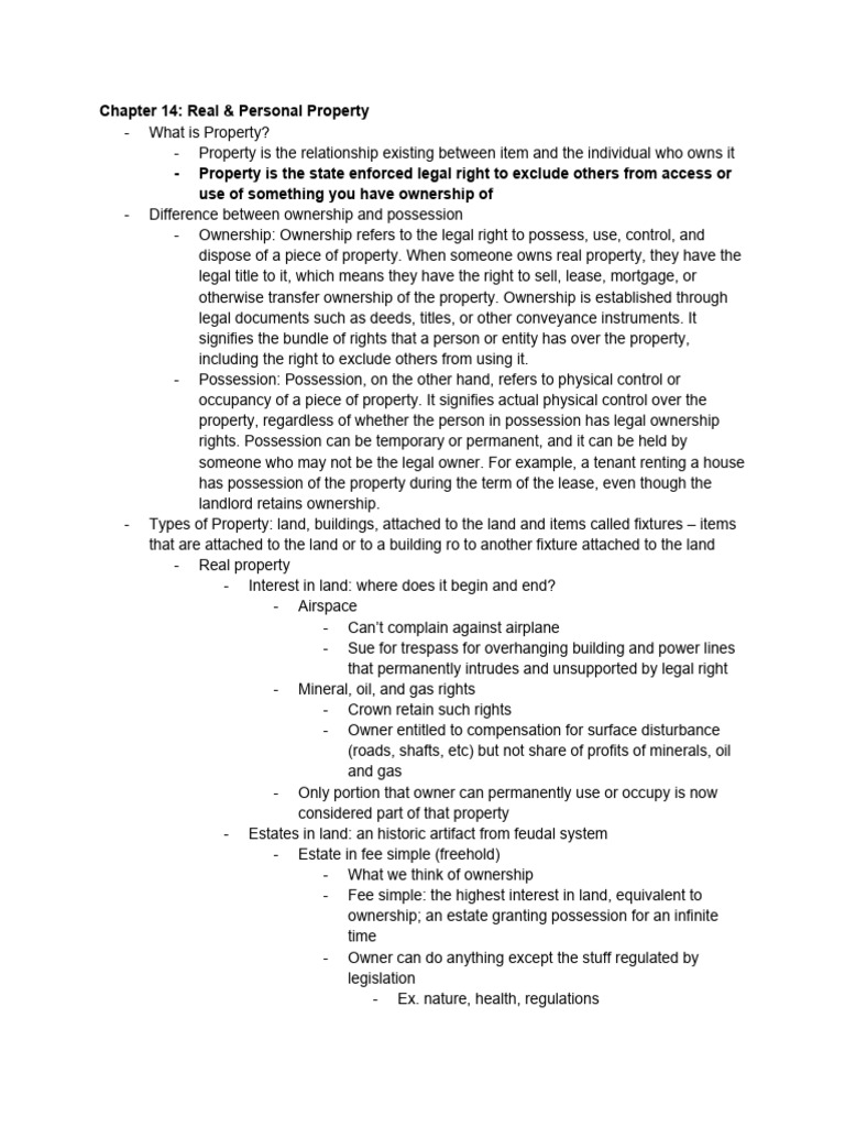 Understanding Real and Personal Property | PDF | Lease | Leasehold Estate