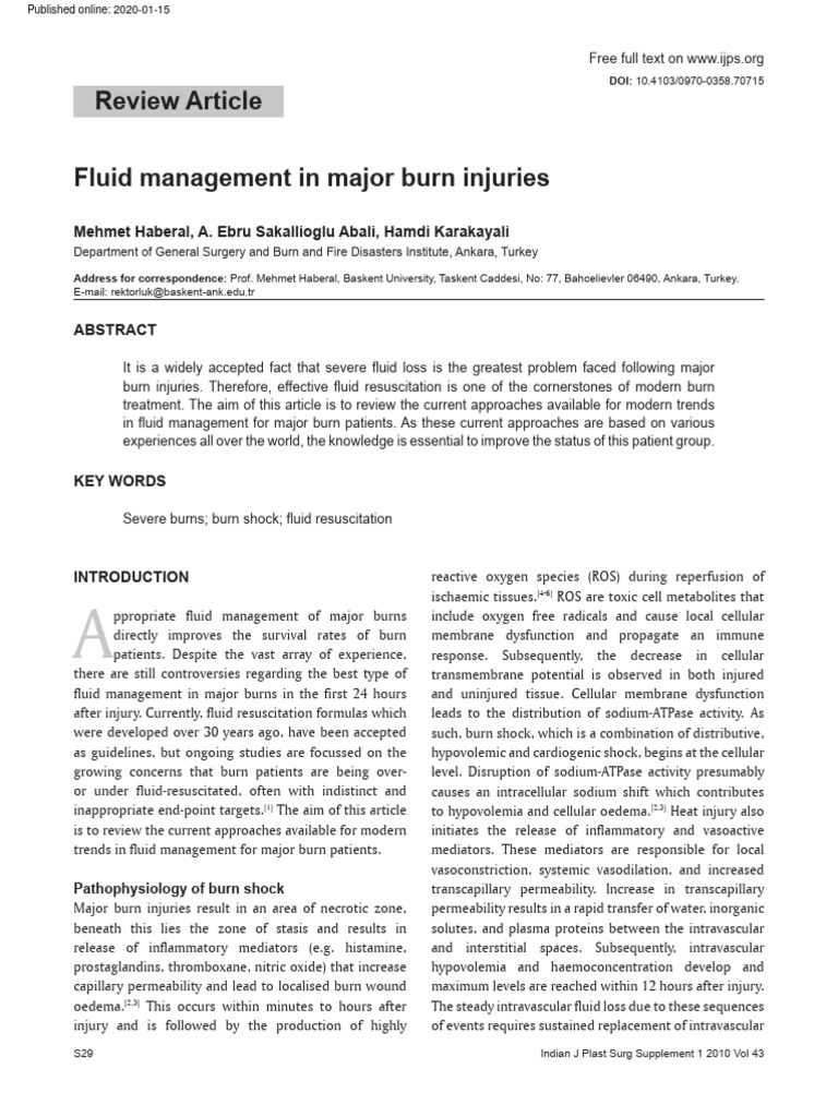 Fluid_management_in_major_burn_injuries | PDF | Burn | Shock (Circulatory)