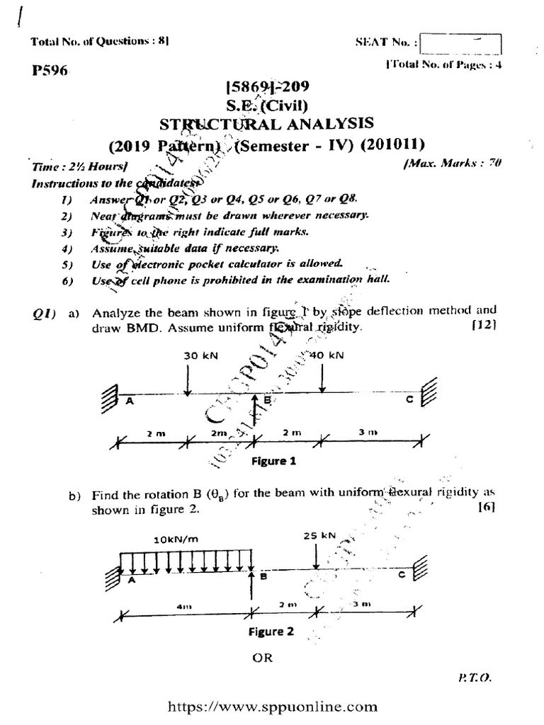 Be Civil 4 Sem Structural Analysis 209 Jun 2022 | PDF