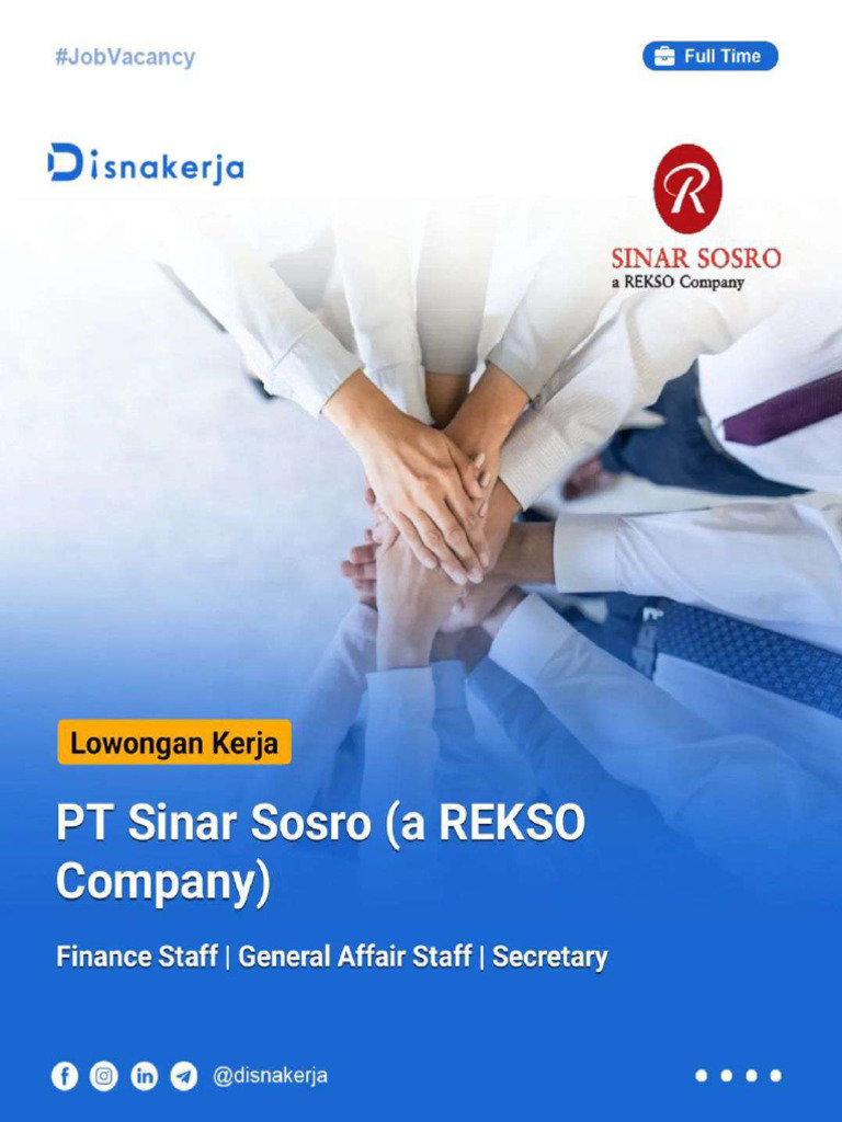 Lowongan Kerja PT Sinar Sosro (A REKSO Company) | PDF
