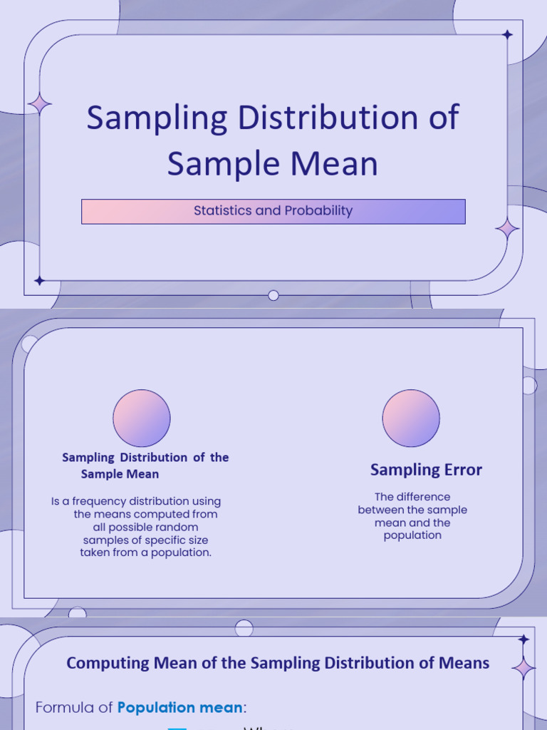 4thquarterlesson1 Sampling Distribution of Sample Mean | PDF | Mean ... 4thquarterlesson1 Sampling Distribution of Sample Mean | PDF | Mean ...