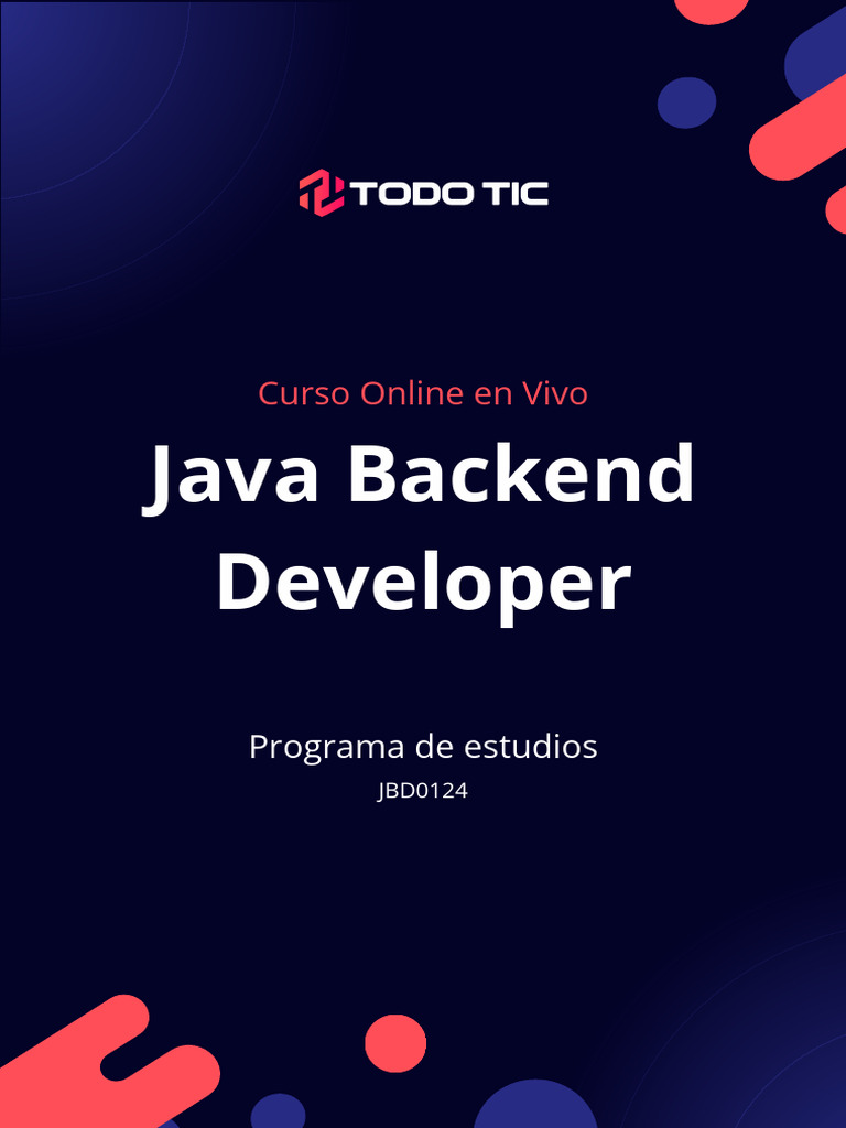 Programa de Estudios JBD 0124 | PDF | Java (lenguaje de programación) | Spring Framework