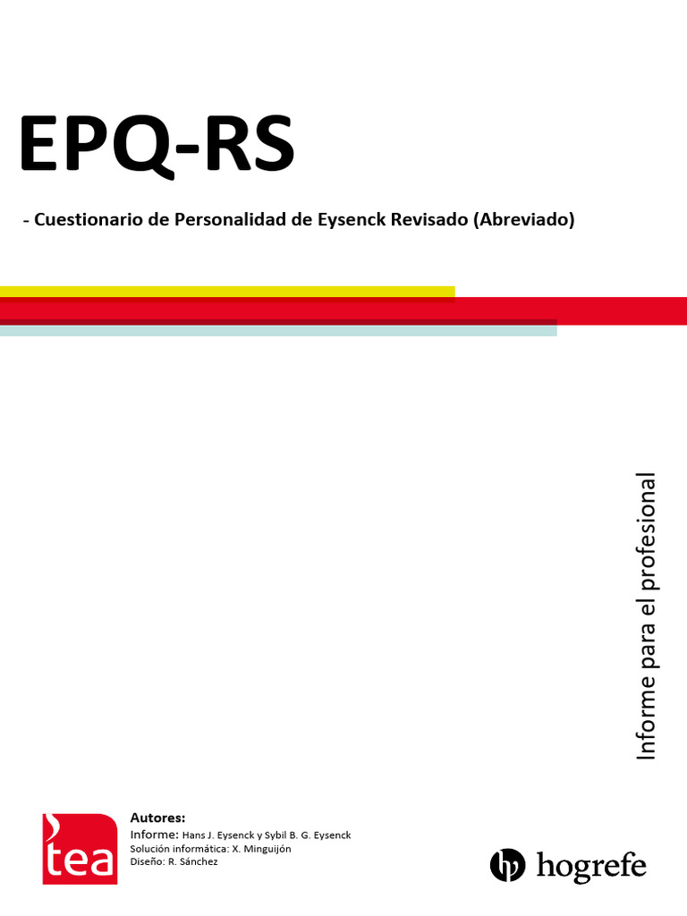 Informe EPQ-R: Evaluación de Personalidad | PDF | Evaluación | Sicología