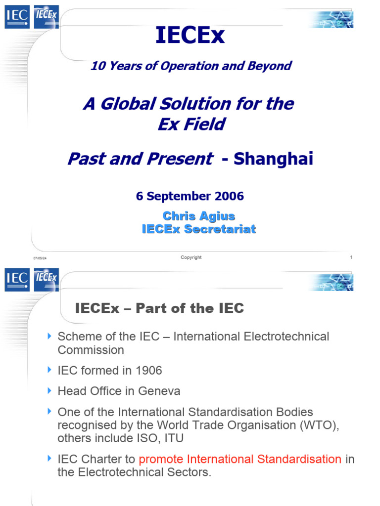 C Agius IECEx Scheme Handout | PDF | International Electrotechnical ...
