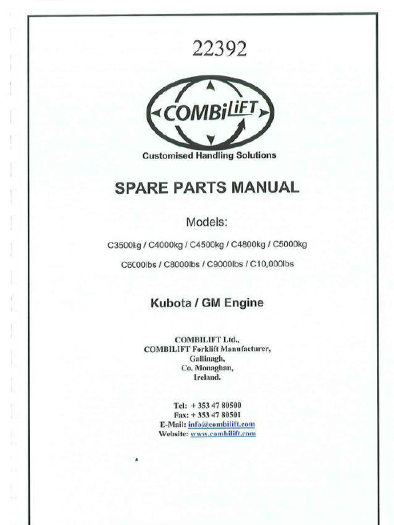 Combilift Parts and Manuals Overview | PDF | Vehicles | Commercial Vehicles