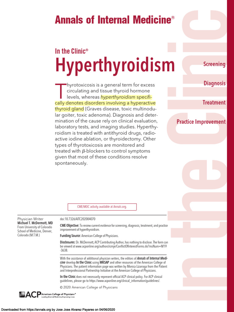 Hyperthyroidism 2020 | PDF | Thyroid Disease | Hyperthyroidism
