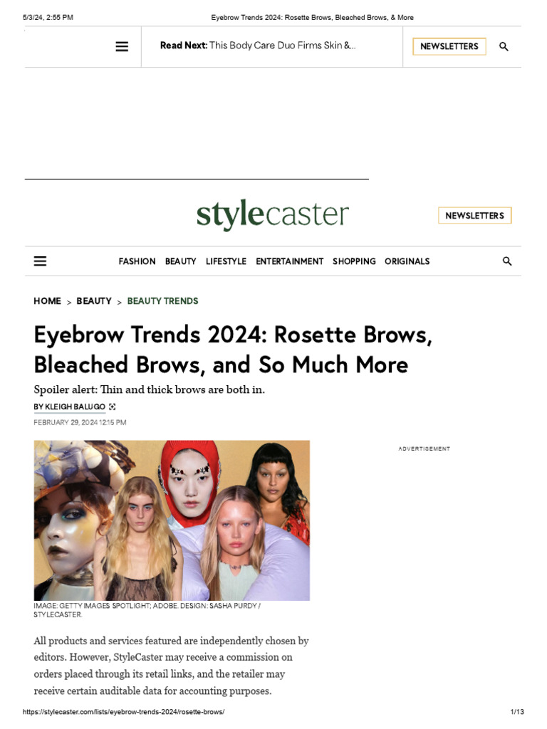 2024 Eyebrow Trends: Rosette & Bleached | PDF | Eyebrow