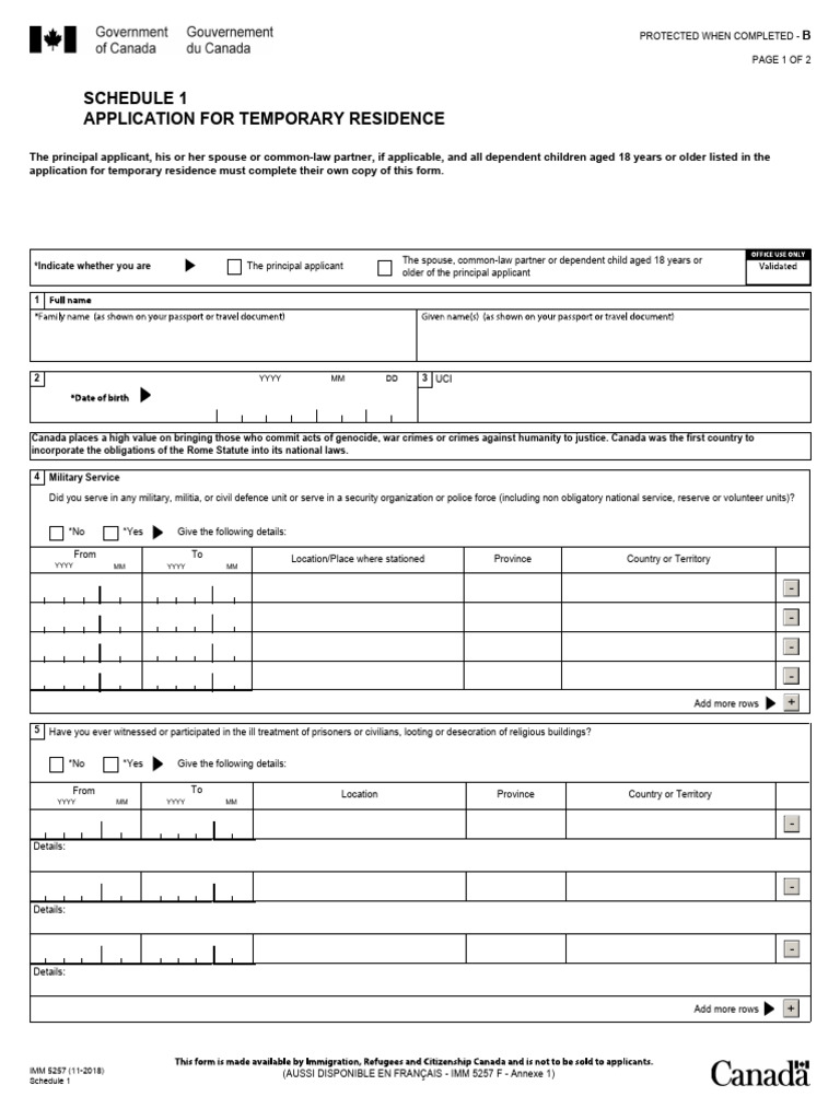 Canada Schedule Form | PDF | Crime & Violence | Criminal Justice