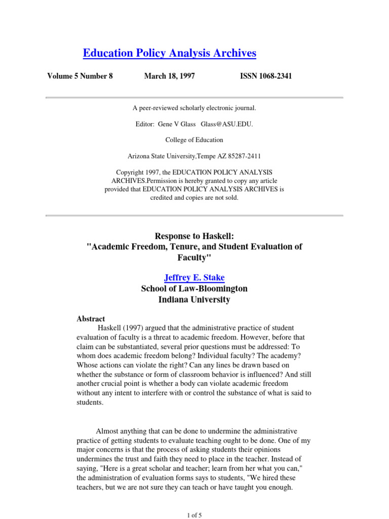 Education Policy Analysis Archive | PDF | Academic Freedom | Teachers