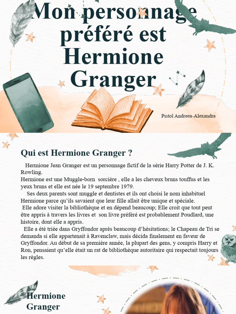 Hermione Granger. Pistol Andreea-Alexandra | PDF | Mondes imaginaires ...