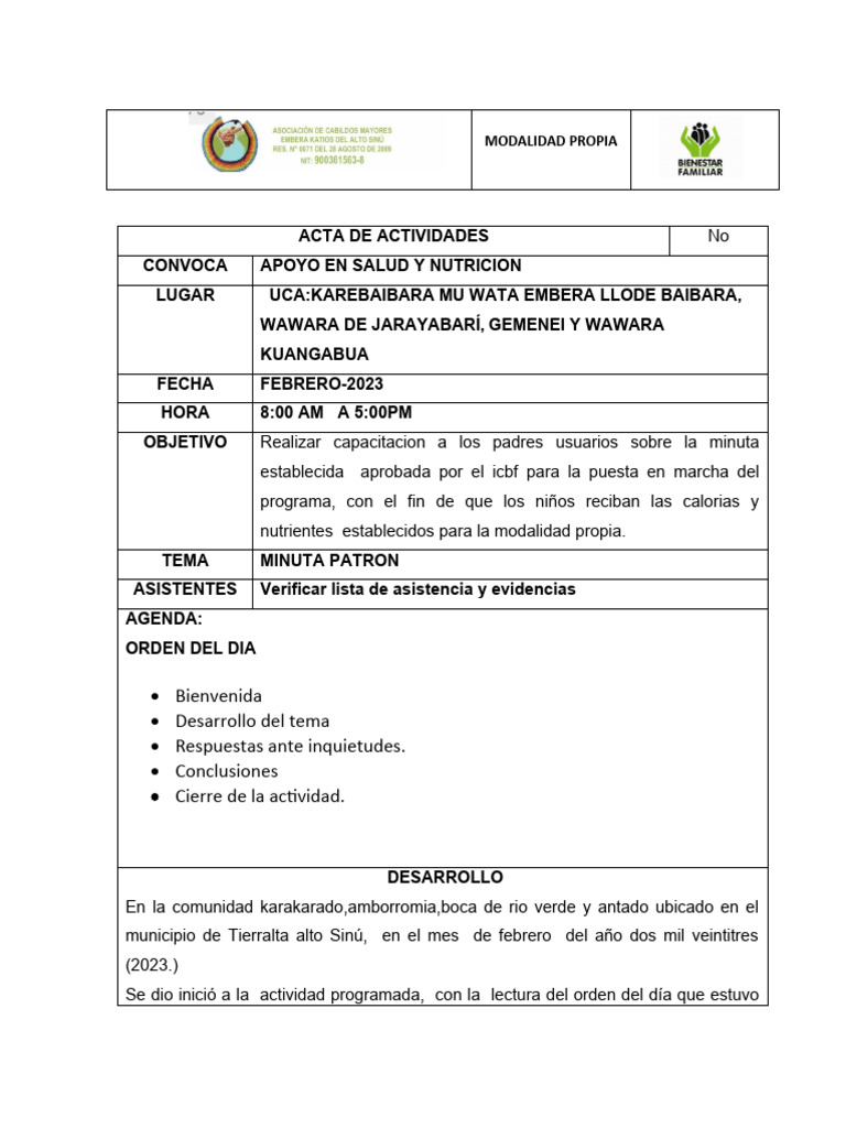 Capacitación en Minuta Nutricional ICBF | PDF | Alimentos