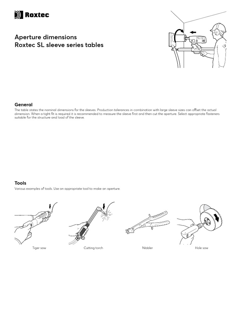 DOC-003553 (A) SLF SERIES APERTURE DIMENSIONS Installation Instruction ...