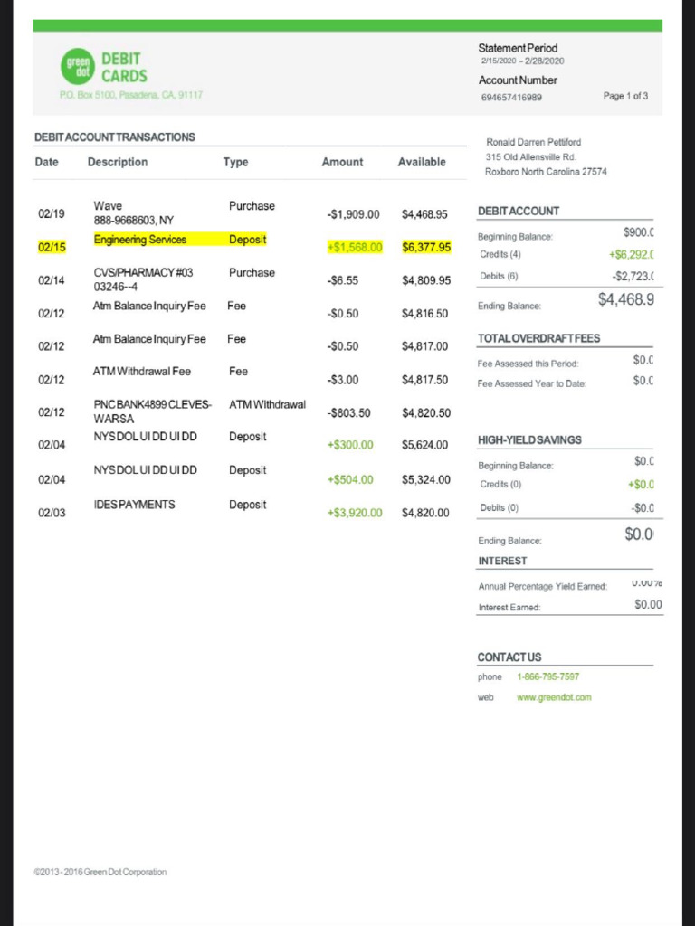 My bank statement | PDF
