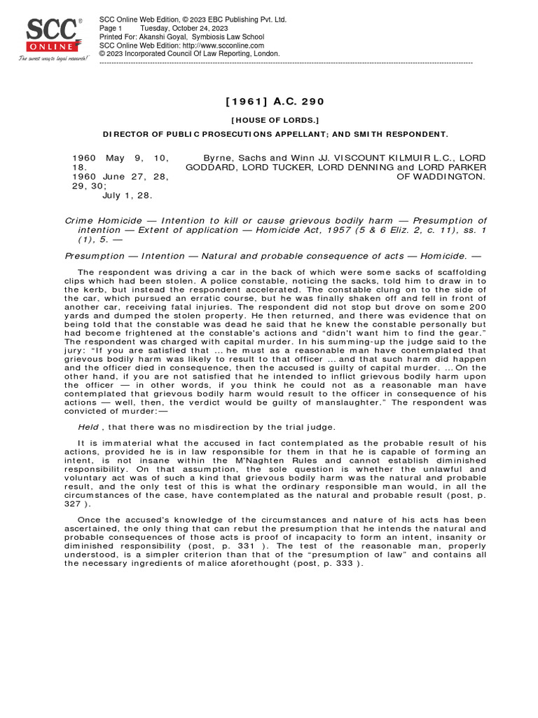 Case | Download Free PDF | Intention (Criminal Law) | Burden Of Proof (Law)