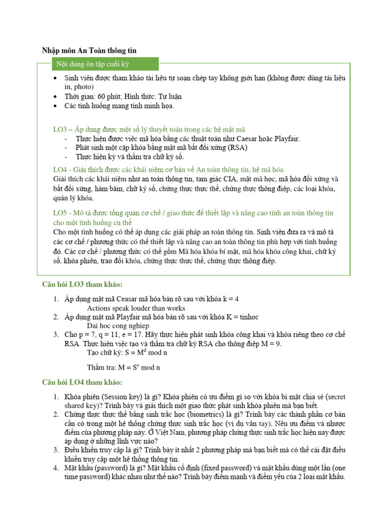 NMATTT - OnThi CK HK2 2023 2024 | PDF