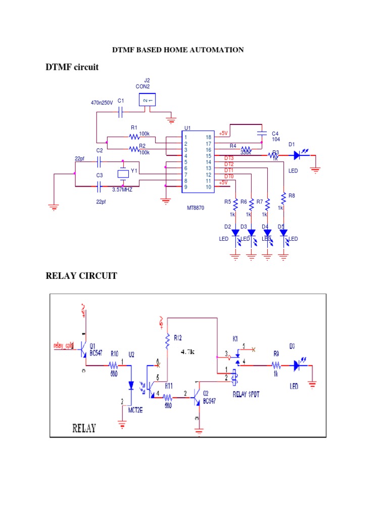 DTMF Circuit: DTMF Based Home Automation | PDF