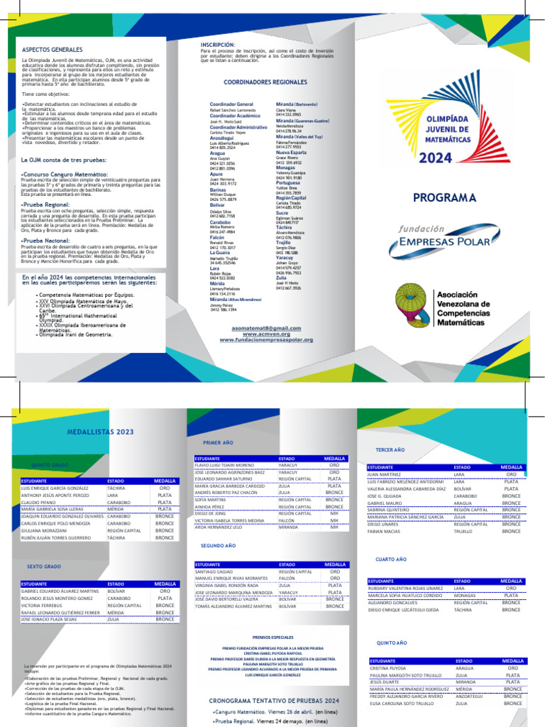Triptico 2024 | PDF | Matemáticas