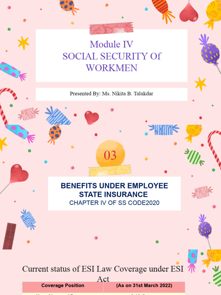 Module 5 Benefits Under Esi - Upload | PDF | Employment | Insurance