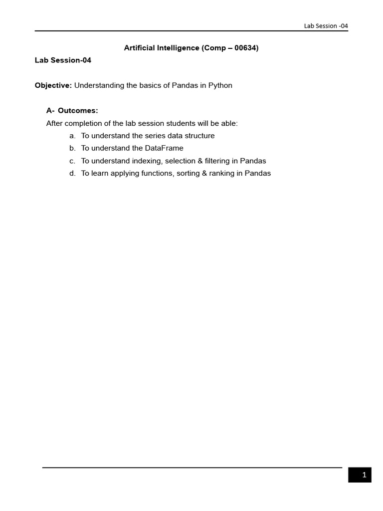 AI Lab 04 Lab Tasks | PDF | Mean | Microsoft Excel