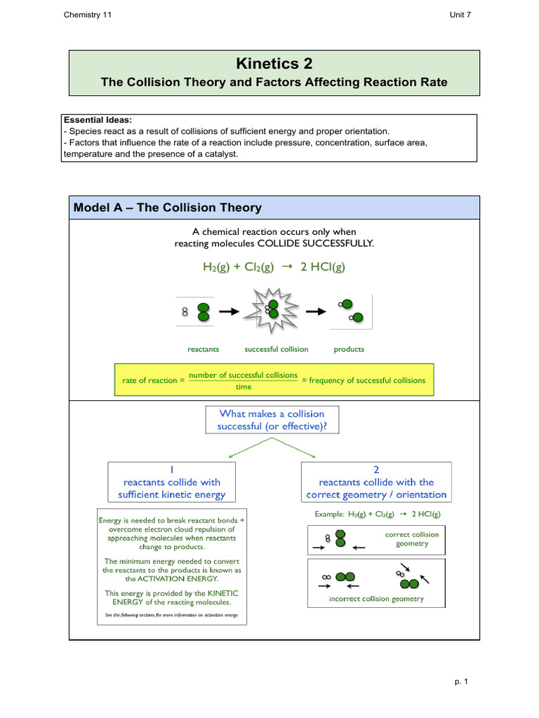 PDF Kinetics 2 Booklet Collision Theory COMPLETED (2024) | PDF ...