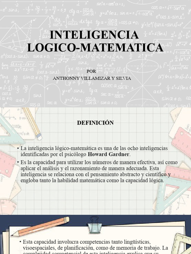 Inteligencia Lógico-Matemática Definición y Actividades | PDF ...
