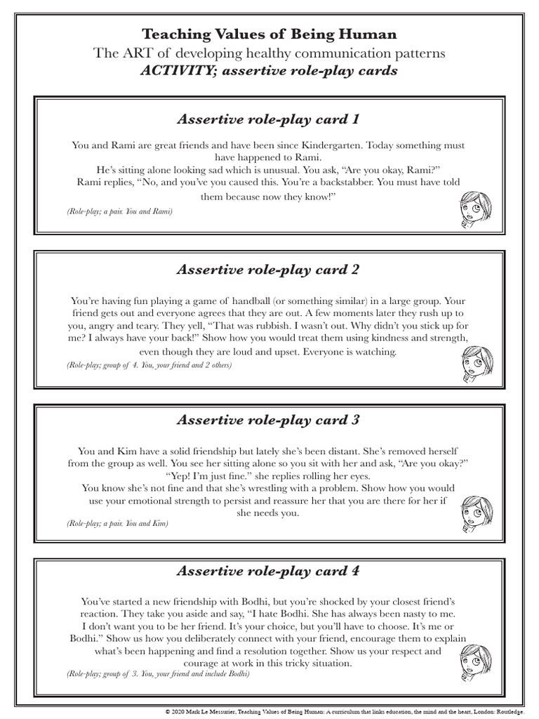 Confidence Role Play Cards | PDF