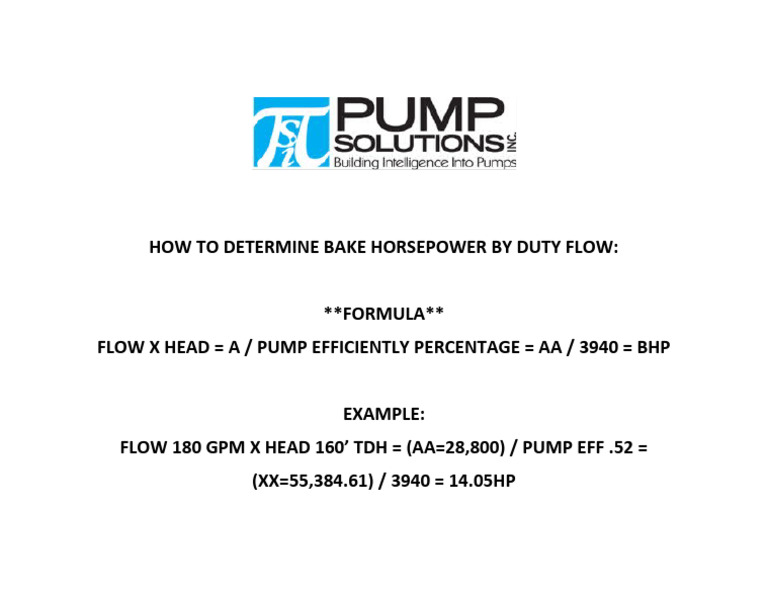 How to Determine Bake Horsepower by Duty Flow | PDF