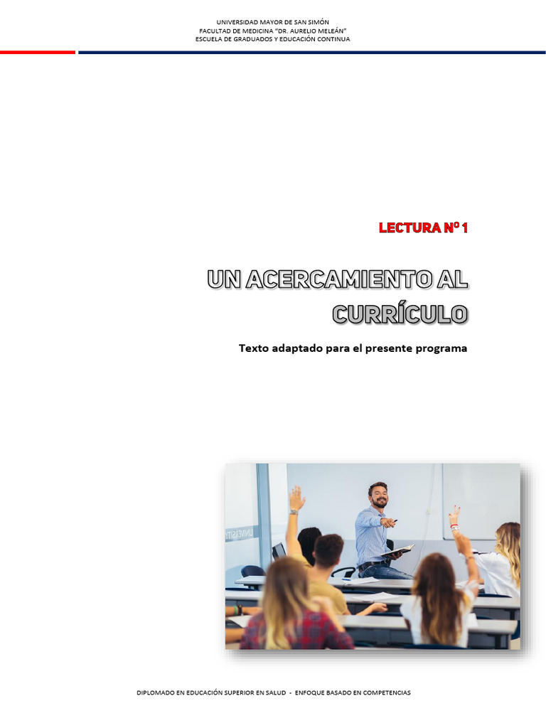 Lectura 1. Un Acercamiento Al Currículo | PDF | Plan de estudios ...