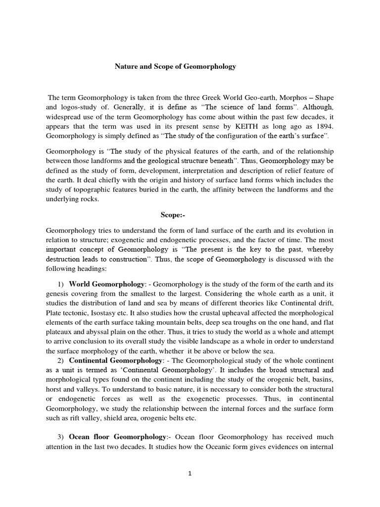 Geomorphology: Earth's Landform Study | PDF | Geomorphology | Earth