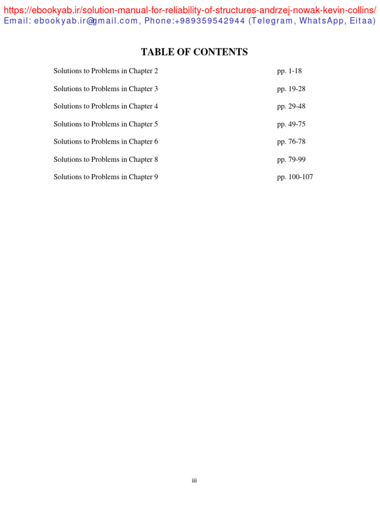 Sample for Solution Manual Reliability of Structures 2nd edition by Nowak & Collins (1) | PDF ...