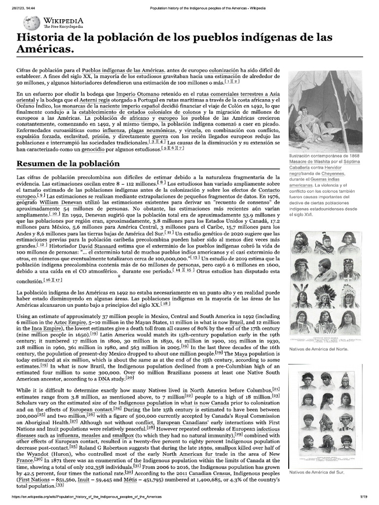 Population History of The Indigenous Peoples of The Americas - WKP ...