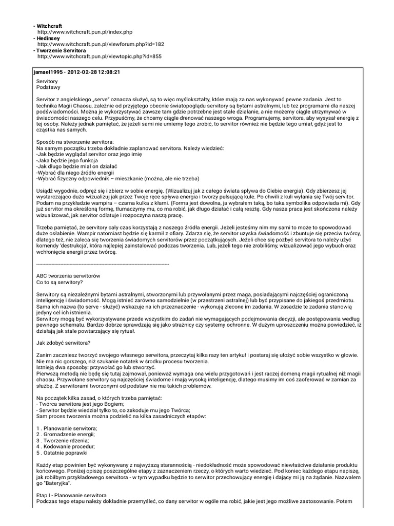 Tworzenie Servitora | PDF