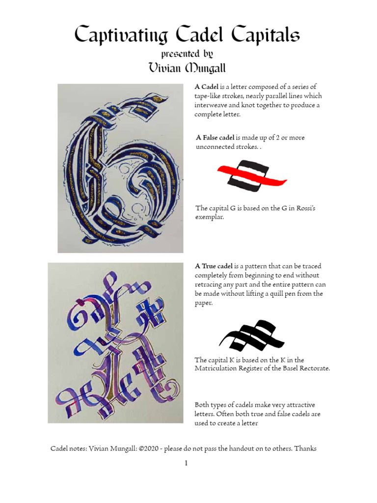 Captivating Cadel Capitals | PDF | Writing | Stationery
