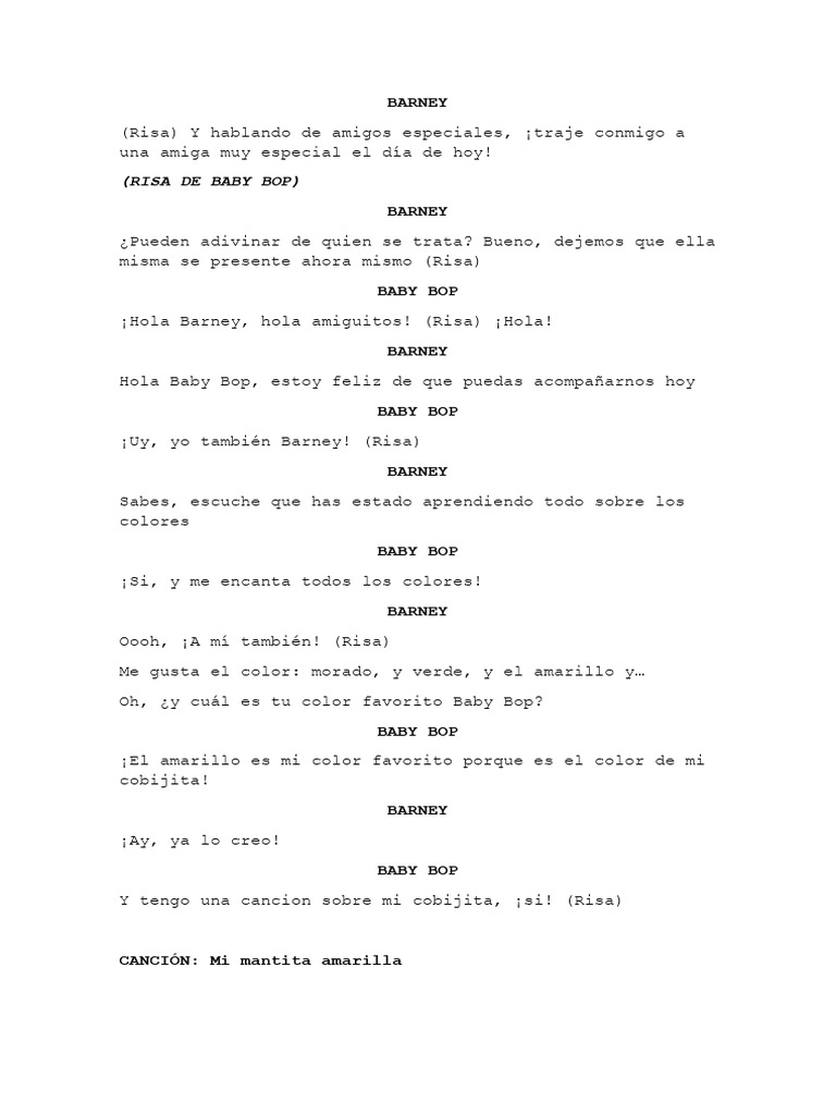 Guion Segundo Acto Parque Musical | PDF