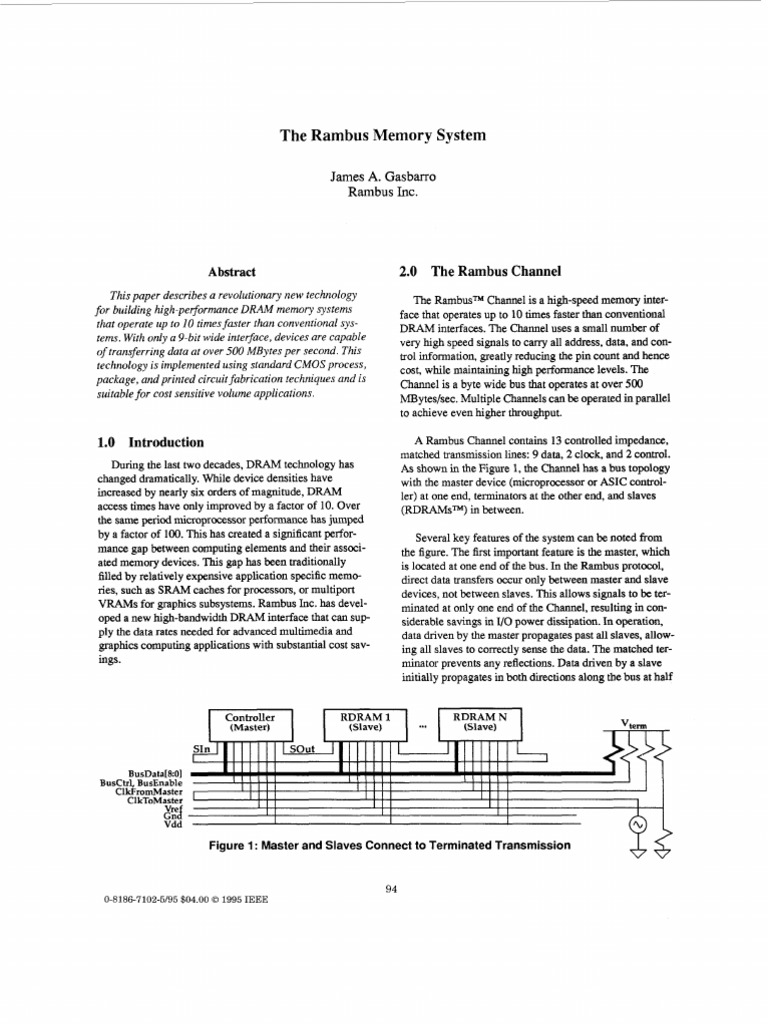 Rambus Memory System | PDF | Cache (Computing) | Dynamic Random Access Memory