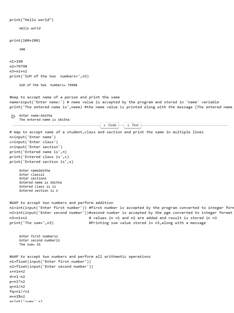 Python Programs Pdf Area Mathematics