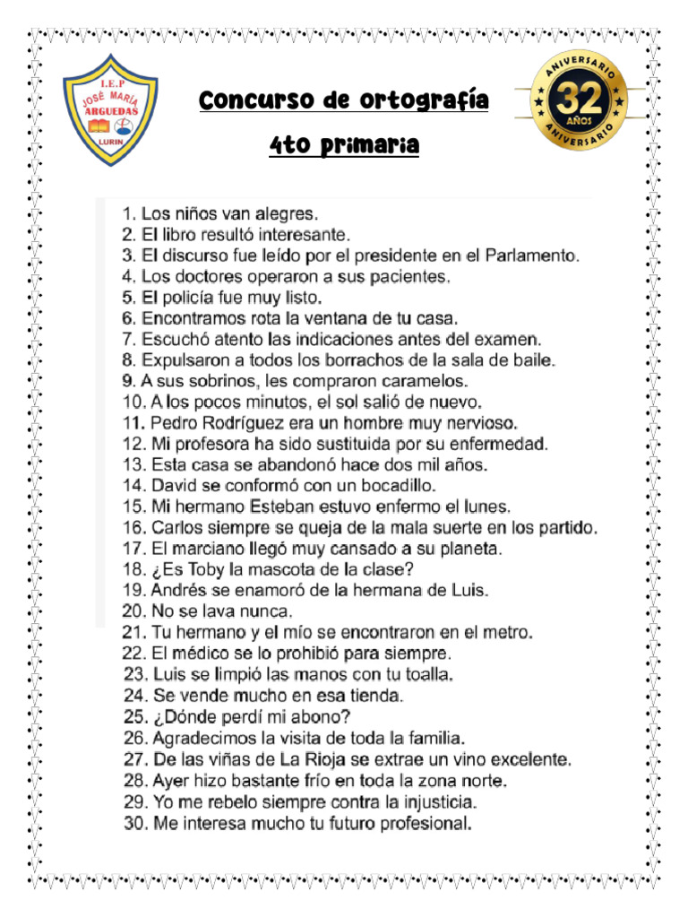 Concurso de Ortografía | PDF