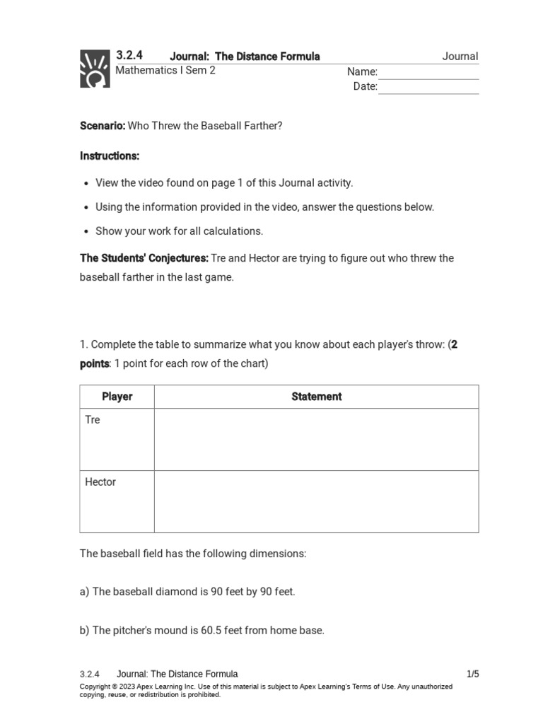 3.2.4 Journal - DONE The Distance Formula (Journal) | Download Free PDF ...