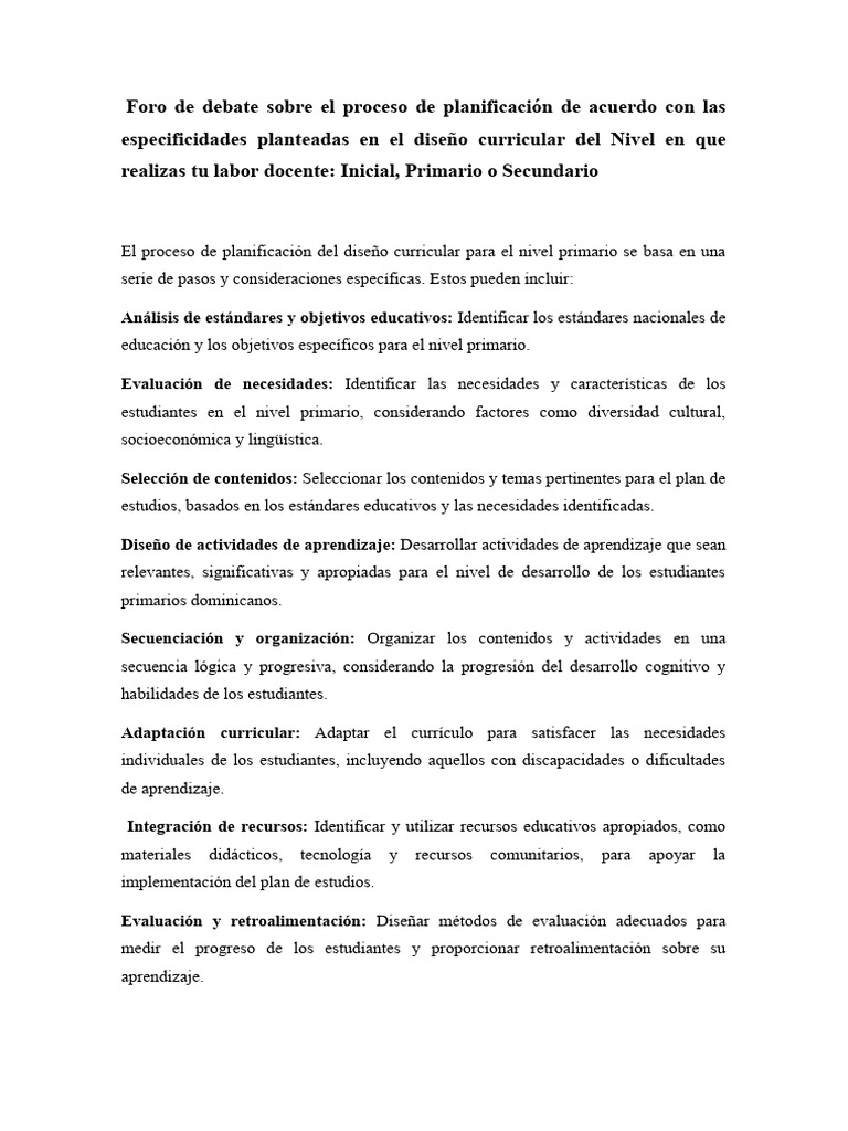 Foro de debate del tema 1 modulo 3 | PDF | Plan de estudios | Aprendizaje