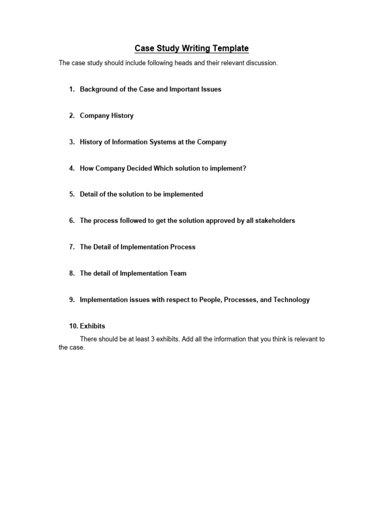 Case Study Writing Template | PDF