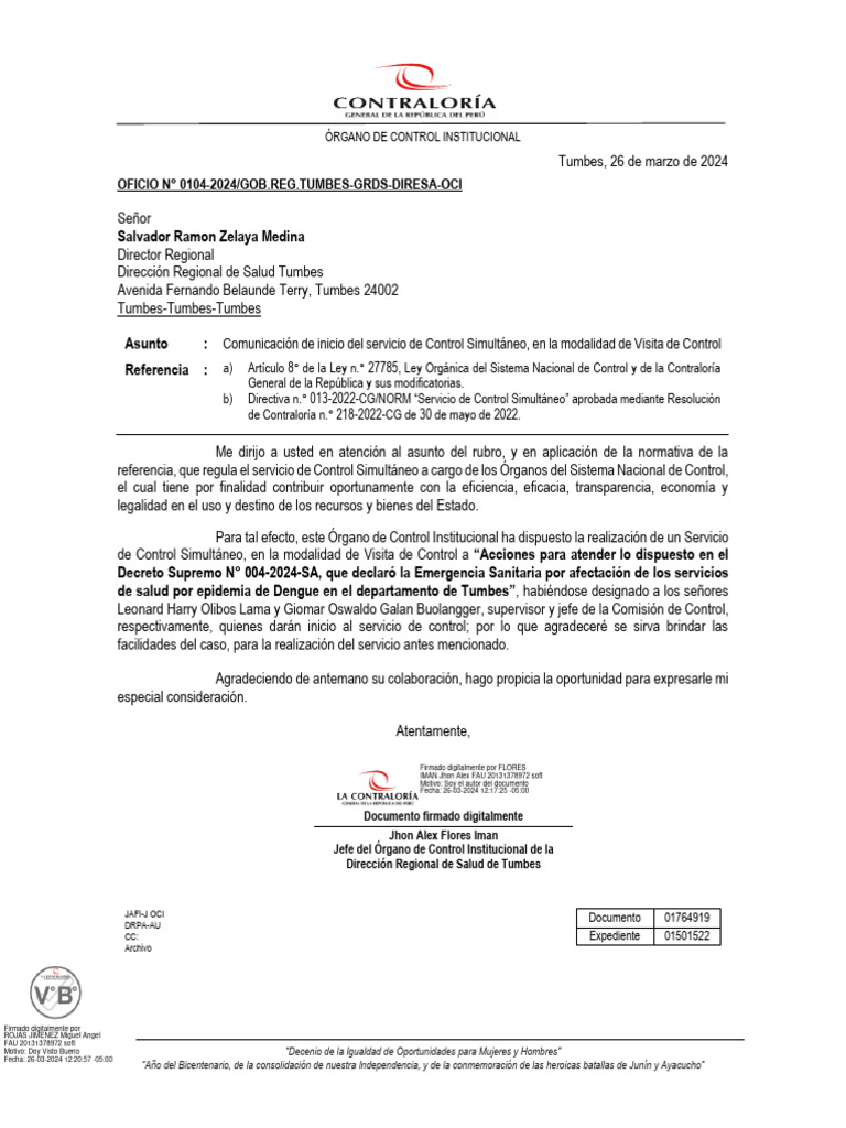 Oficio 104 Notificado | PDF