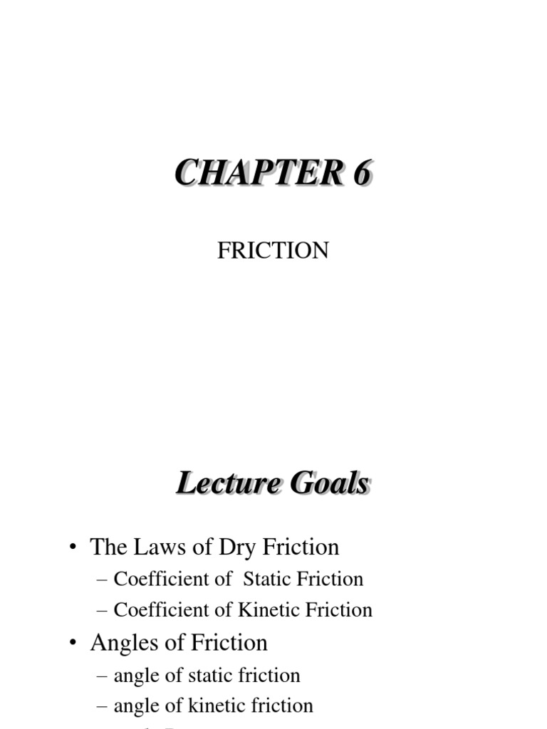 Chapter 6 Friction | PDF | Friction | Force