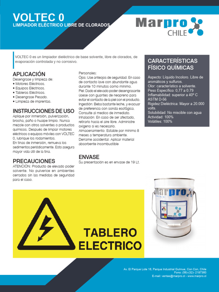 Voltec 0 | PDF | Solvente | Agua