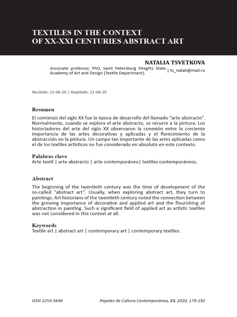 Textiles and Abstract Art Evolution | PDF | Abstract Art | The Arts