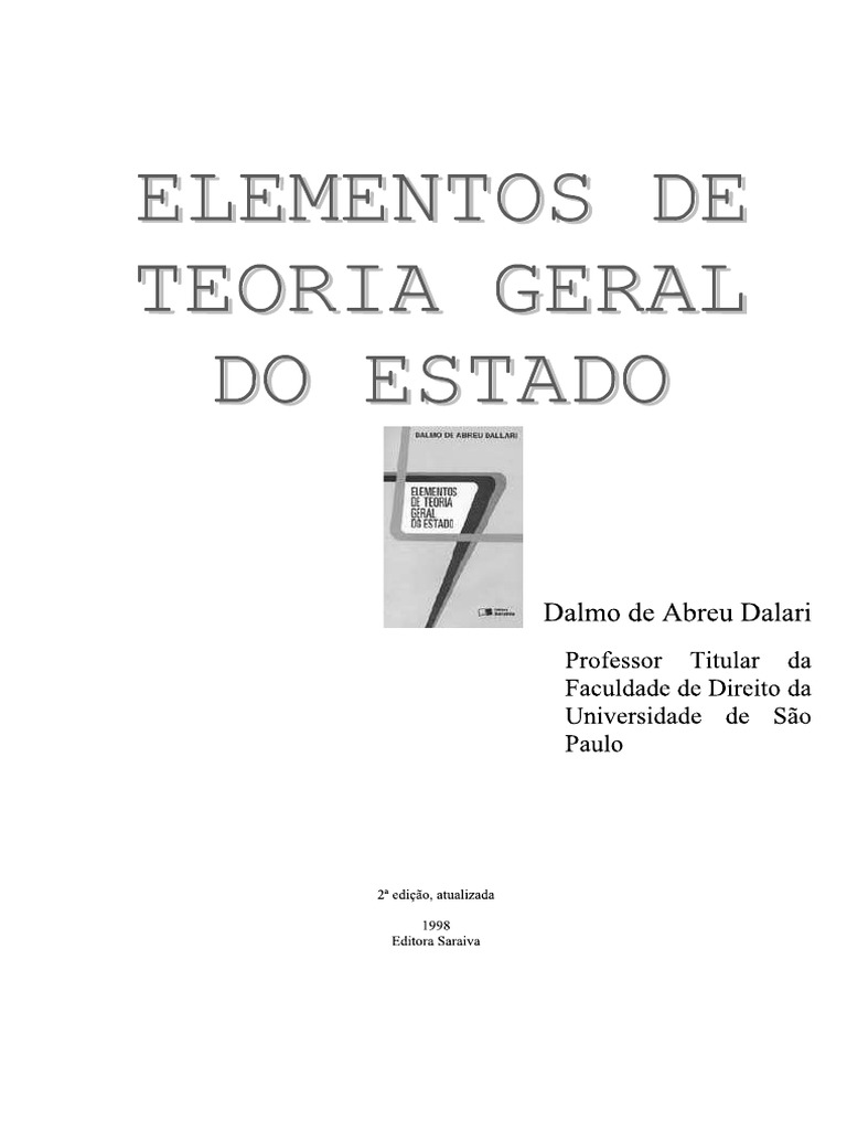DALLARI, Dalmo de Abreu. Elementos de Teoria Do Estado | PDF