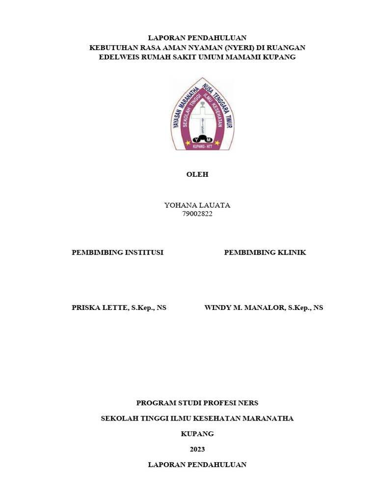 LP Aman Nyaman Nyeri-Yohana Lauata | PDF