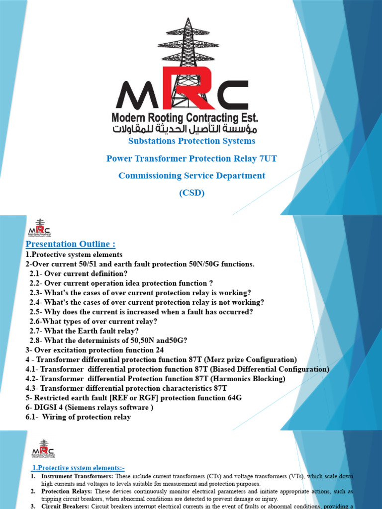 Power Transformer Protection Relay 7UT | PDF | Transformer | Relay